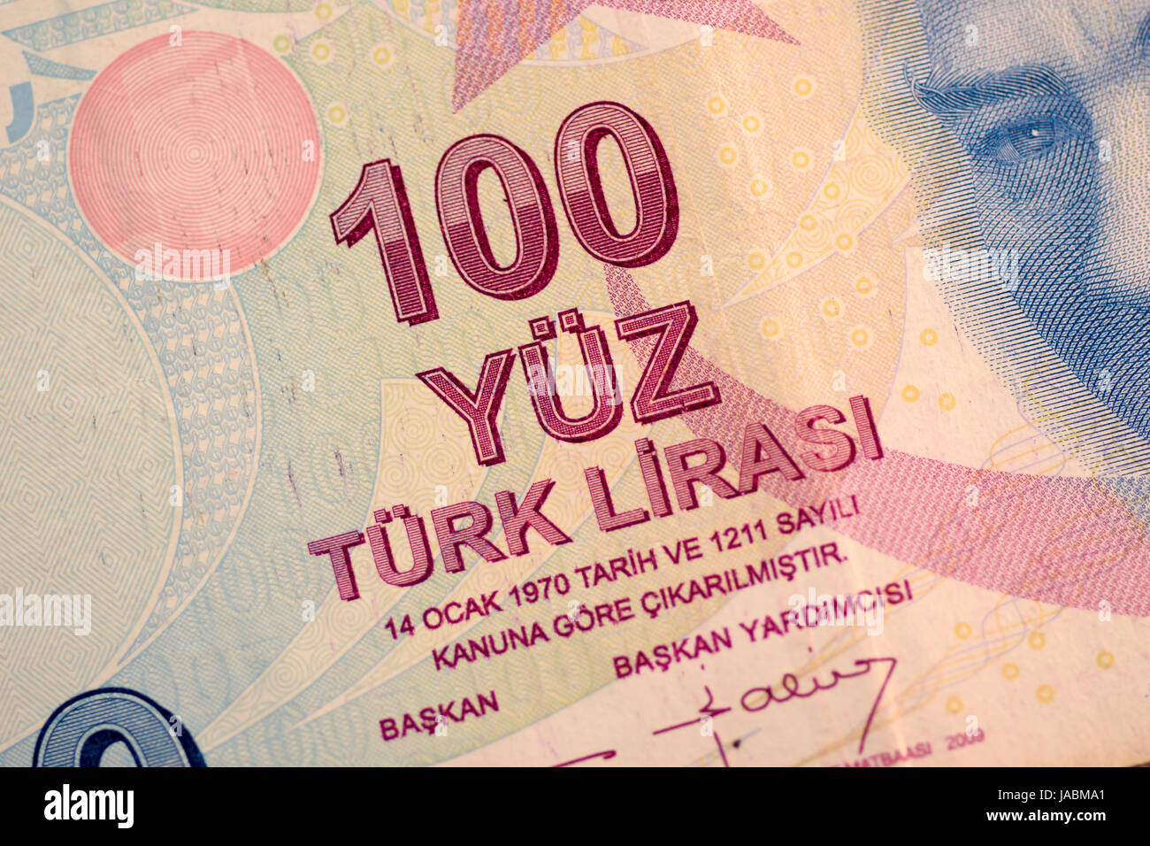 Close up Turkish lira currency note, Turkish lira Türk lirası (Turkish ...