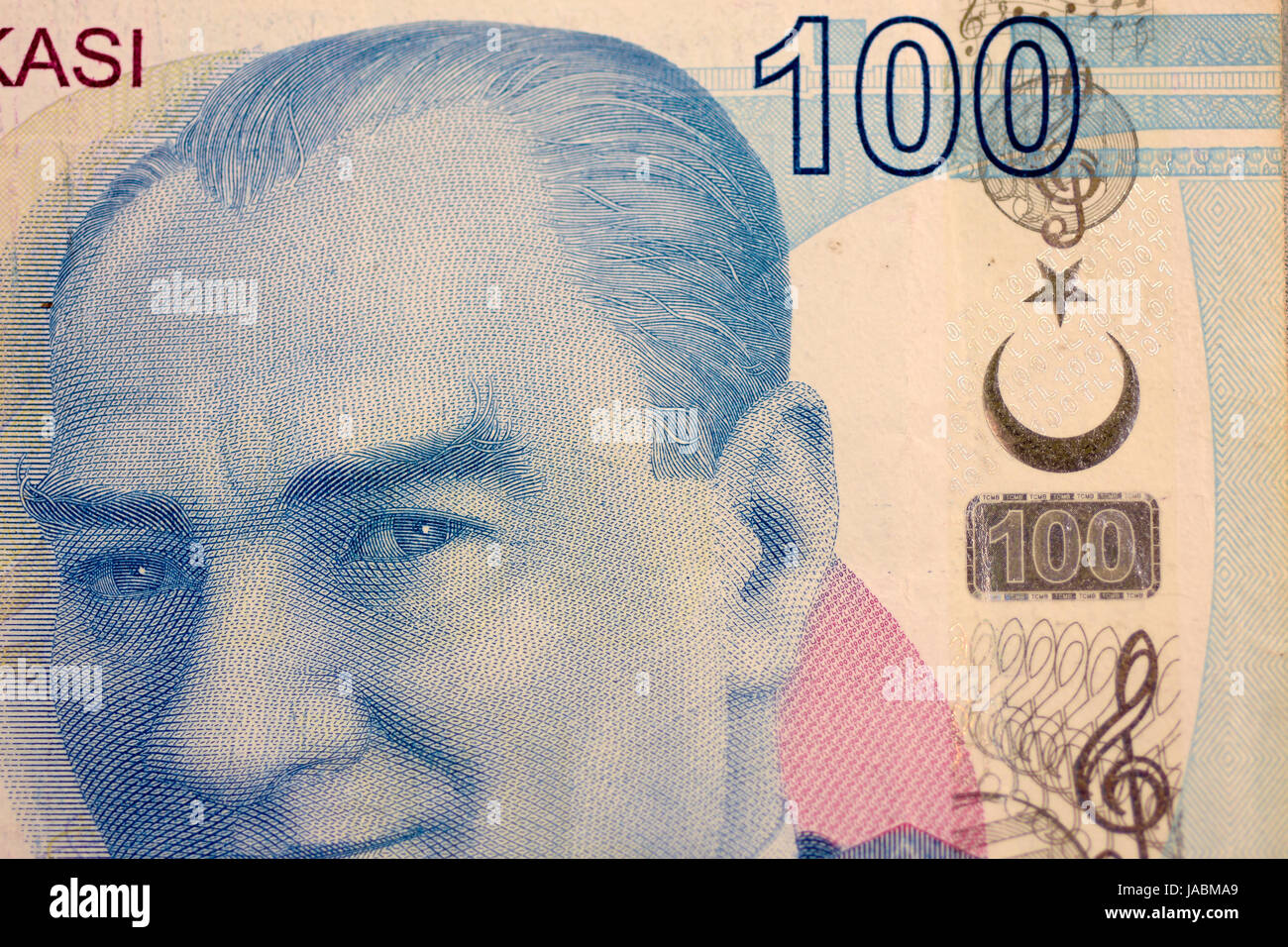 Close up Turkish lira currency note, Turkish lira Türk lirası (Turkish ...