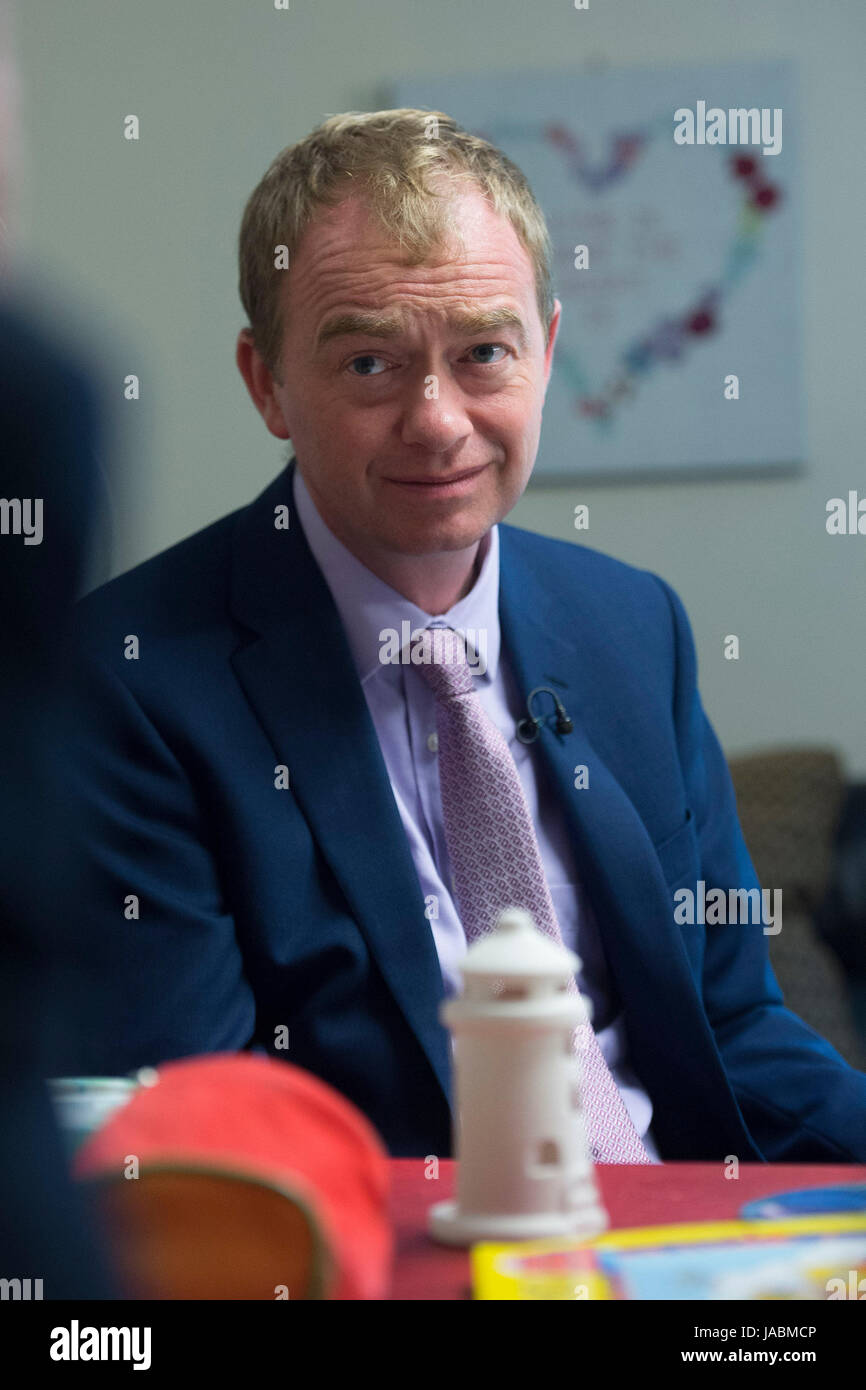 Liberal Democrats leader Tim Farron during a visit to the Rosebank Care ...