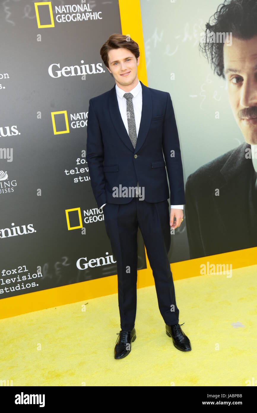 Eugene Simon attending the premiere of National Geographic's 'Genius ...