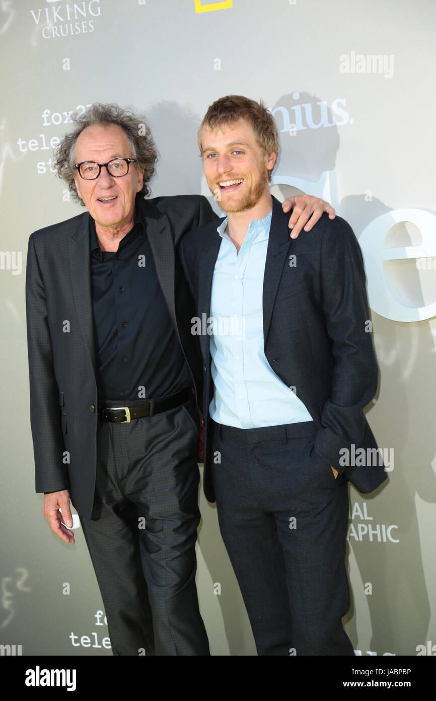 Geoffrey Rush and Johnny Flynn attending the premiere of National ...