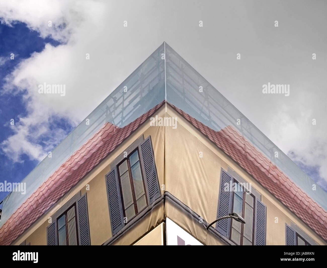 coverage works building with decoration fake windows wide format ...