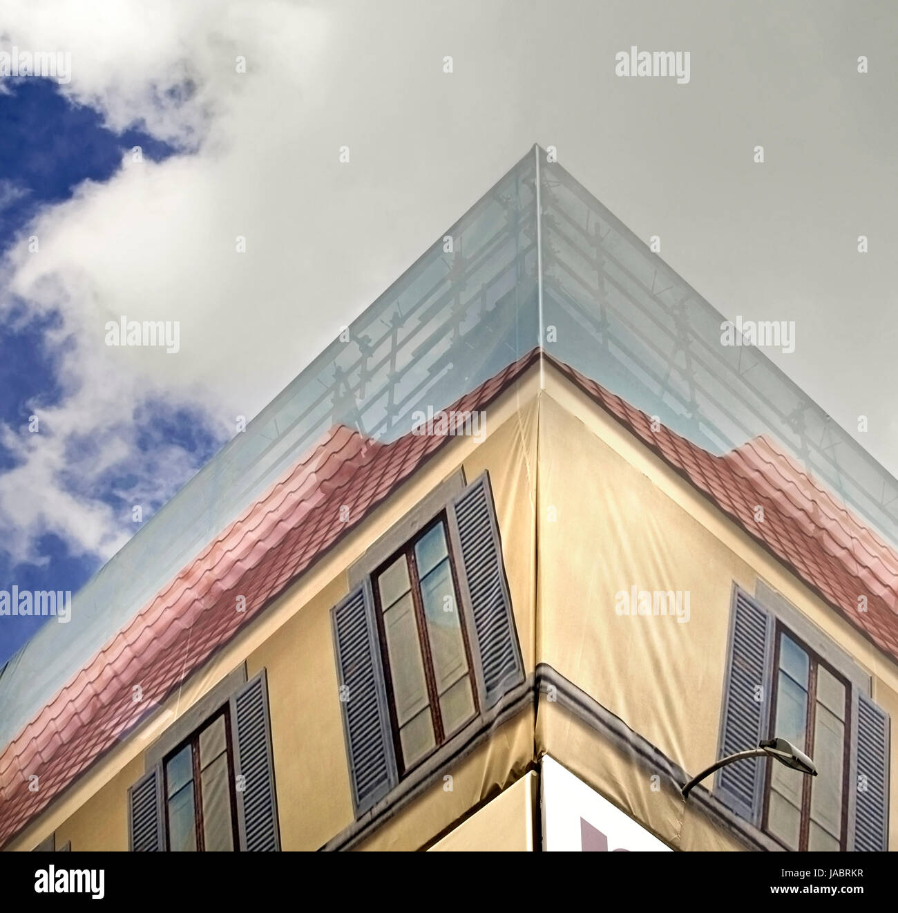 coverage works building with decoration fake windows wide format ...