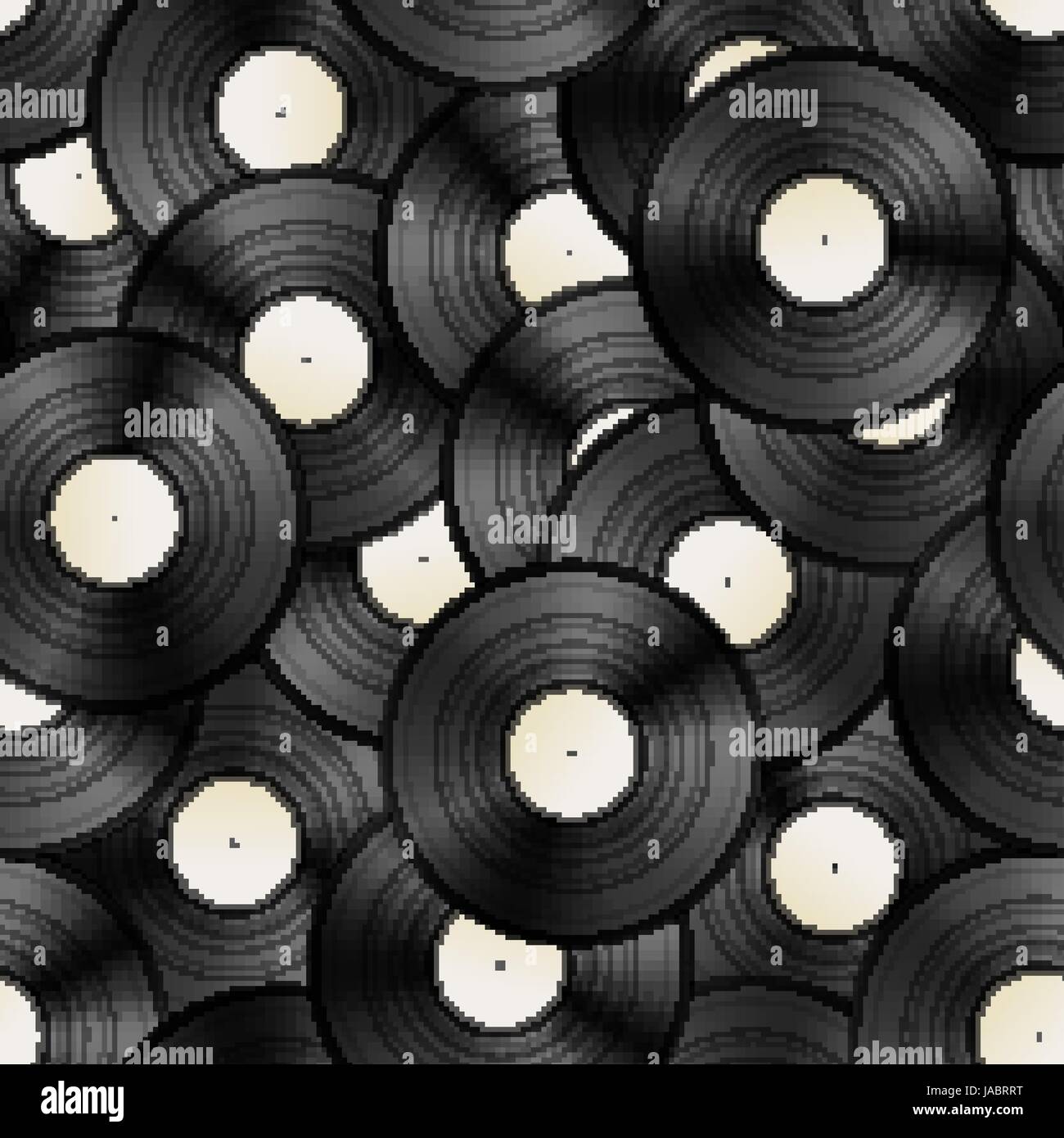 A lot of vintage vinyl discs, retro seamless pattern Stock Vector Image ...