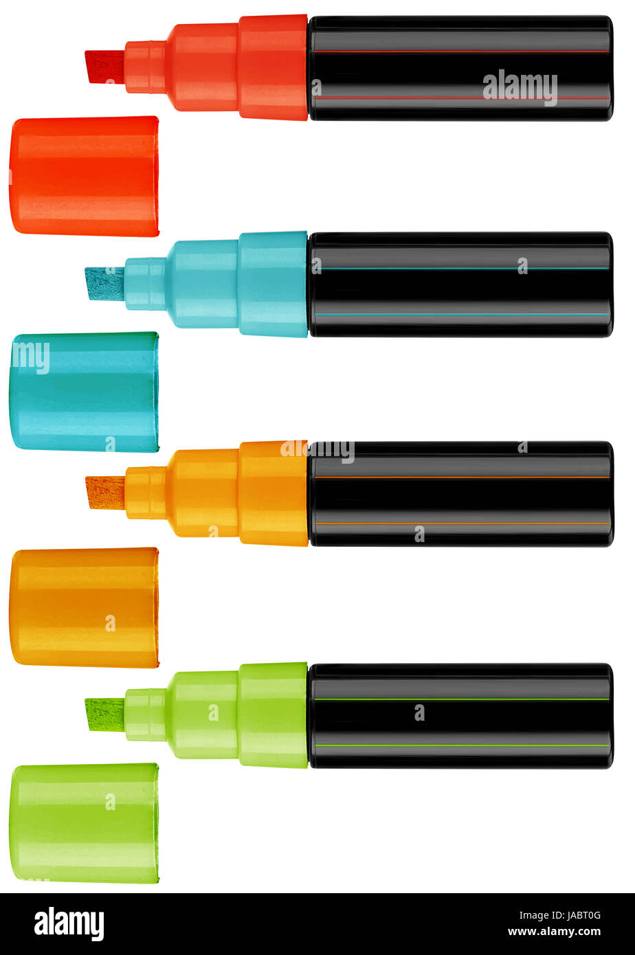 Colorful text highlighter pens, (with clipping work path Stock Photo ...