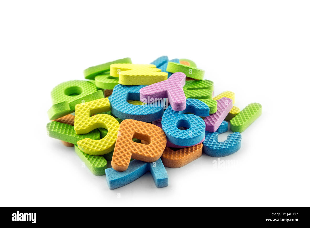 colorful alphabet letters on white background Stock Photo - Alamy