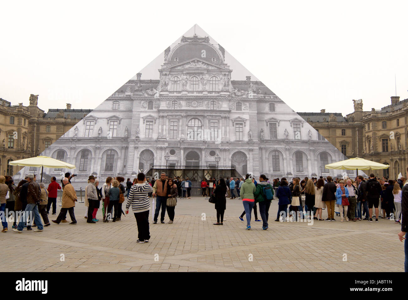 JR's installation at the Louvre, Paris Stock Photo - Alamy