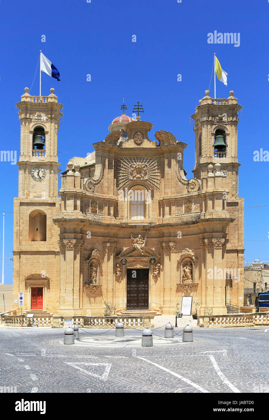 Eighteenth century village parish church at Gharb, island of Gozo ...