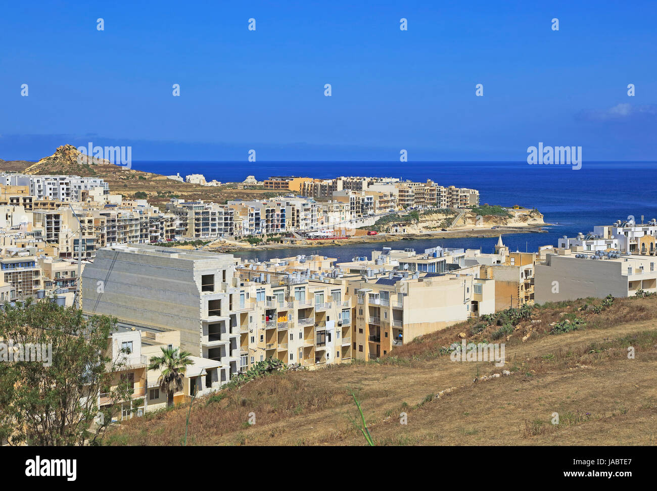 Apartment housing property development at coastal resort, Marsalforn ...