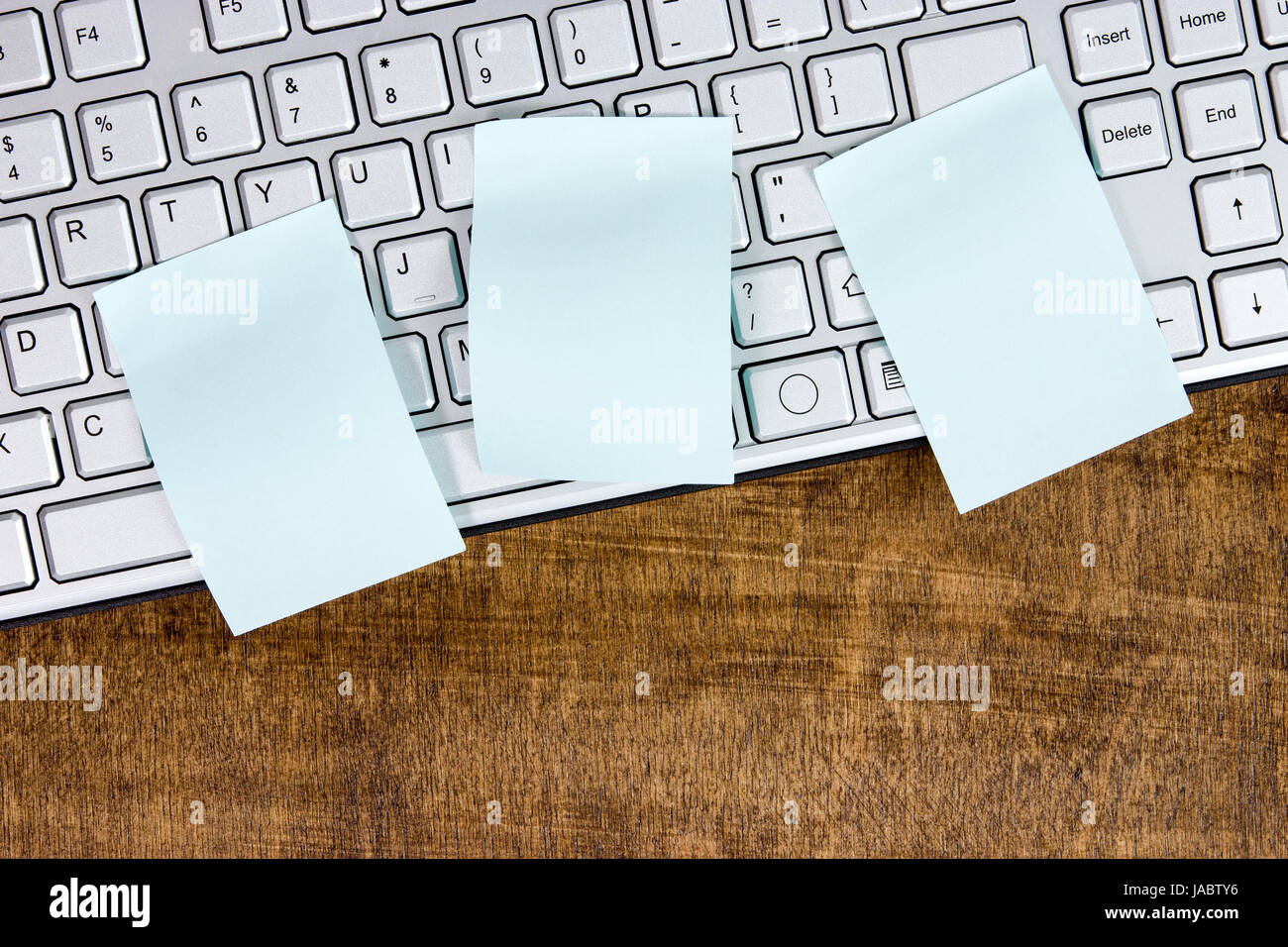 Memo on silver computer keyboard. Can be used for your text Stock Photo ...