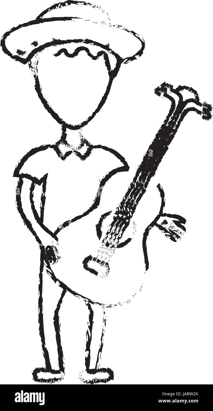 Figure man hat guitar hi-res stock photography and images - Alamy