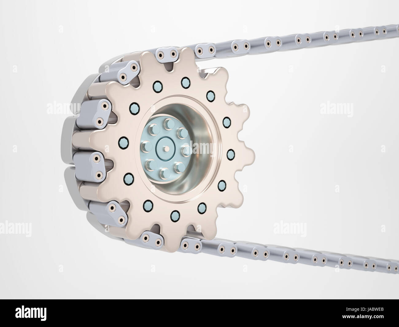 Detailed Cogwheel and chain Stock Photo - Alamy