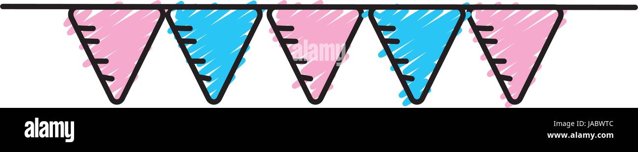 cute party flag hanging design Stock Vector Image & Art - Alamy