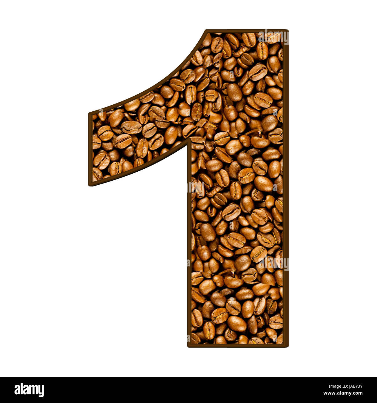 number from coffee beans on white. 1 Stock Photo - Alamy
