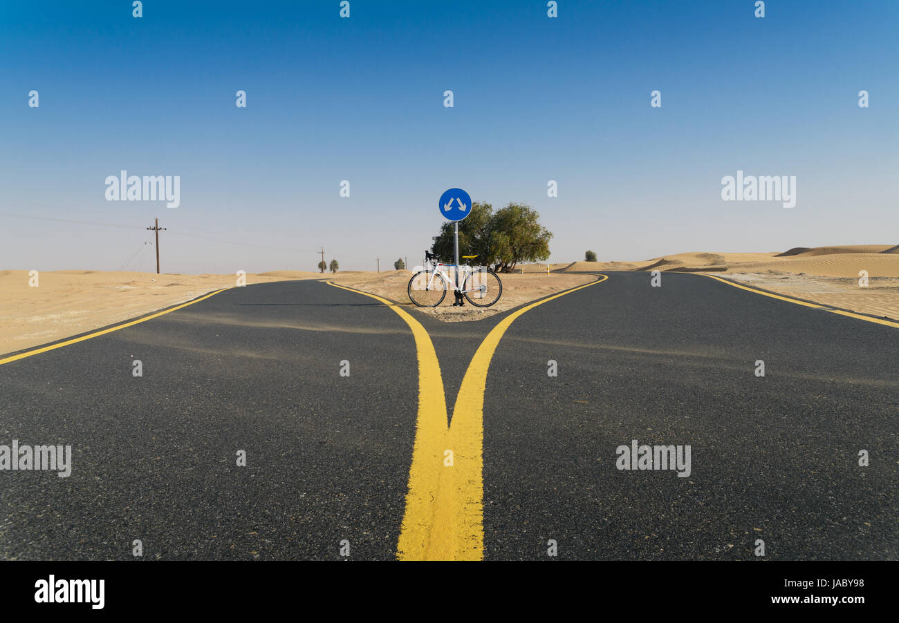 Al Qudra cycling track near Dubai in the United Arab Emirates Stock ...
