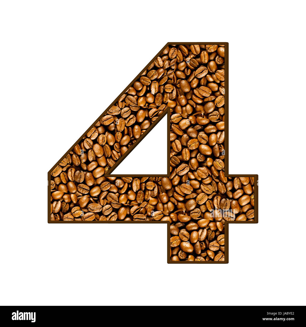 number from coffee beans on white. 4 Stock Photo - Alamy