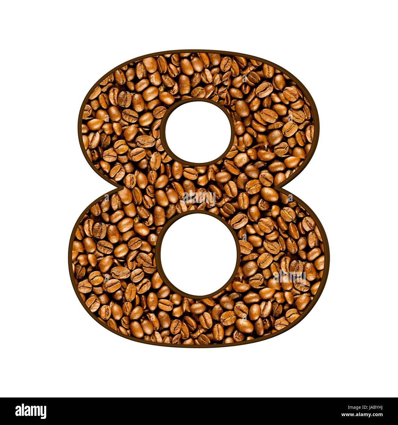 number from coffee beans on white. 8 Stock Photo - Alamy