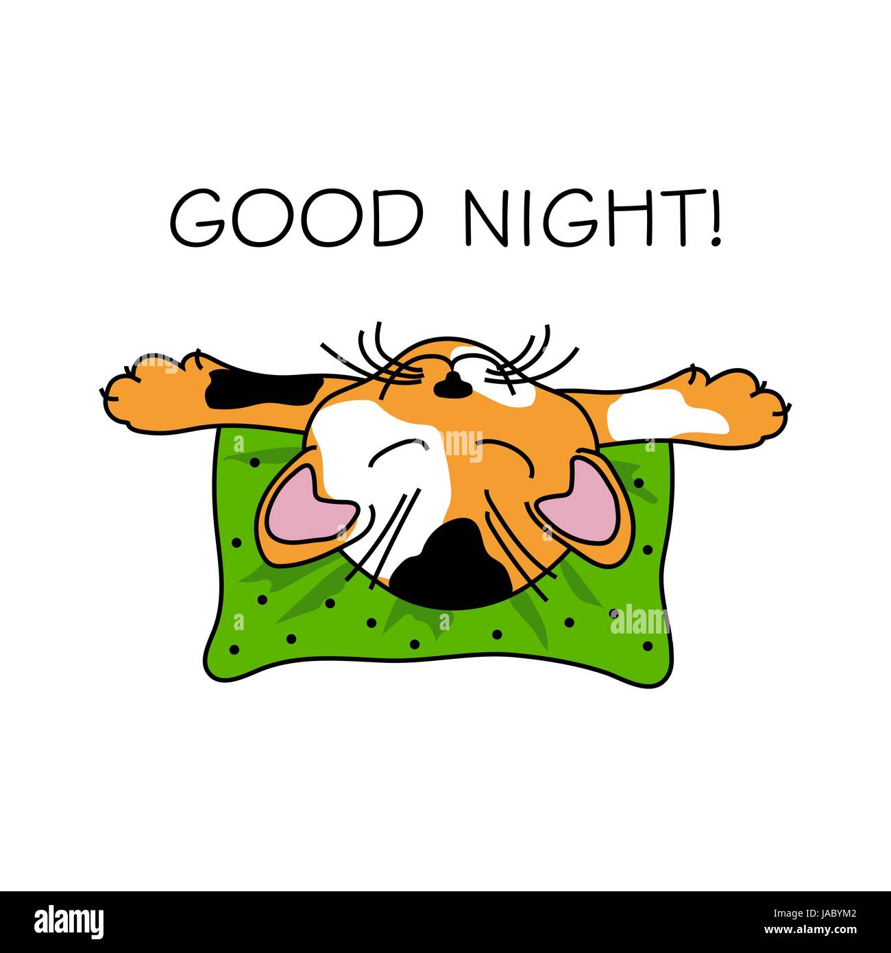 Night cat sleeping Stock Vector Images - Alamy