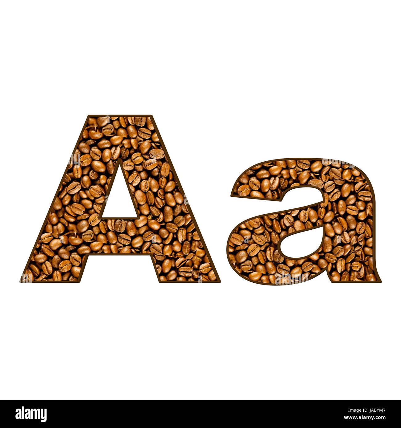 coffee letter on white. One letter of coffee alphabet. Letter A Stock ...