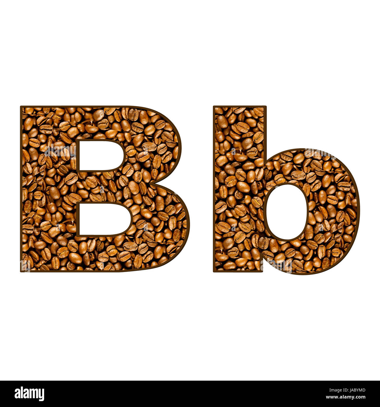 coffee letter on white. One letter of coffee alphabet. Letter B Stock ...