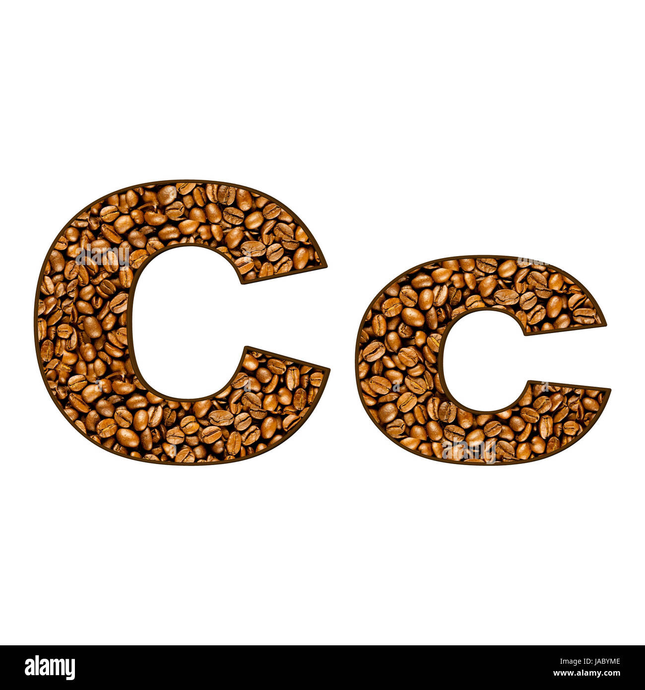 coffee letter on white. One letter of coffee alphabet. Letter C Stock ...