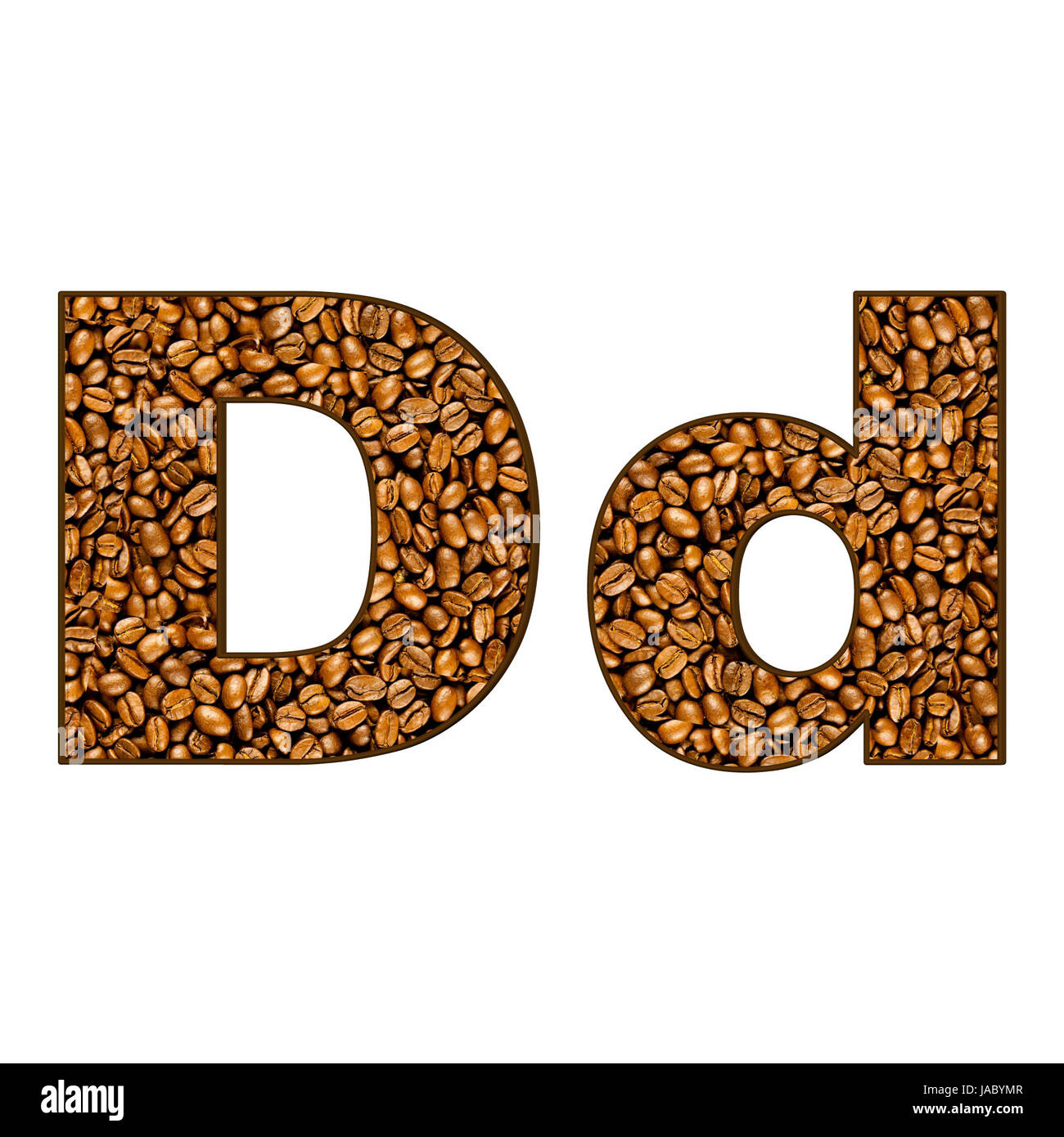 coffee letter on white. One letter of coffee alphabet. Letter D Stock ...
