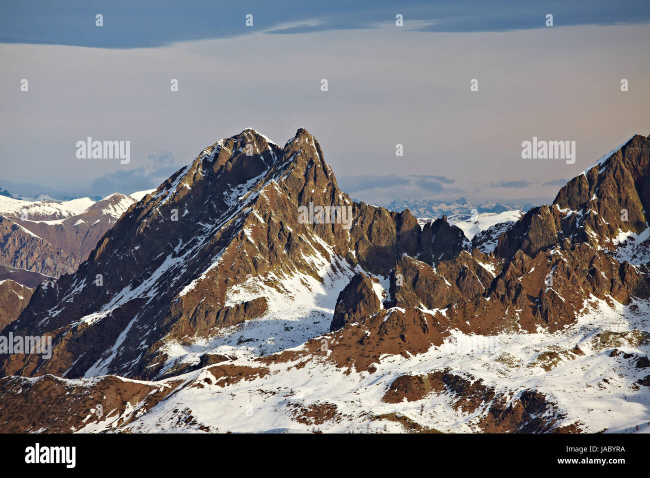 High mountain range in winter Stock Photo - Alamy