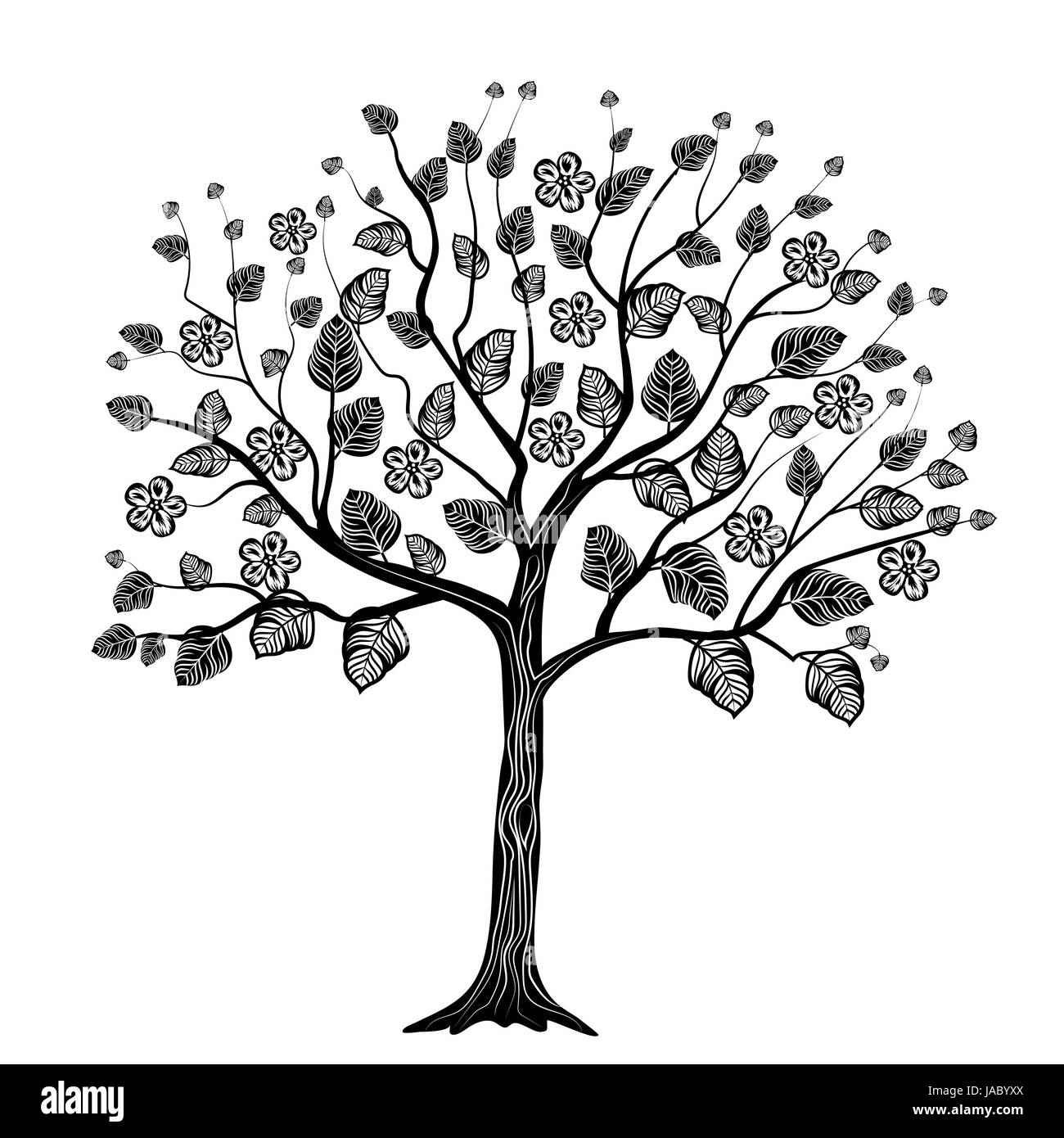 White tree flowers isolated Stock Vector Images - Alamy