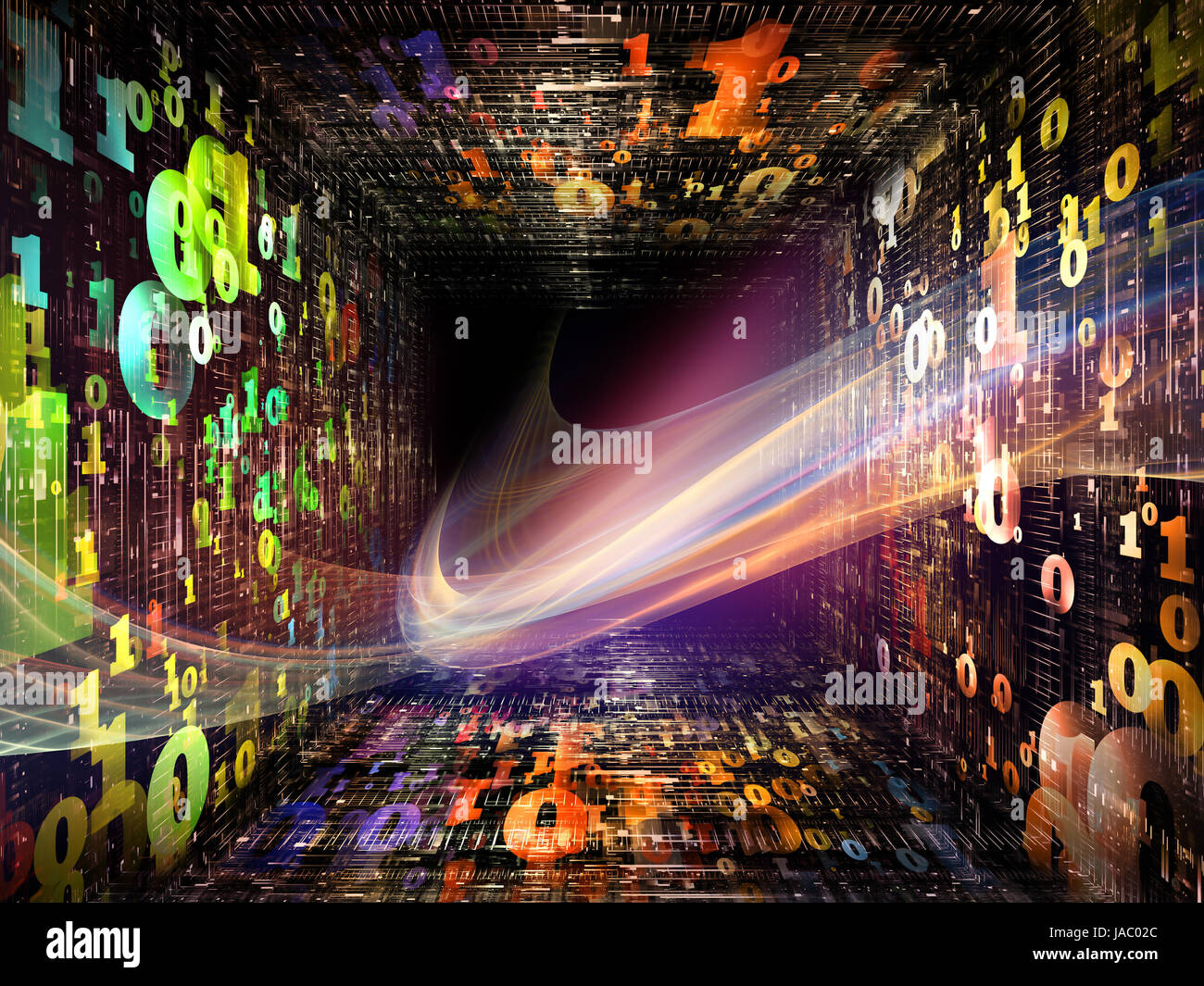 Number Tunnel series. Artistic background made of colorful numbers and ...