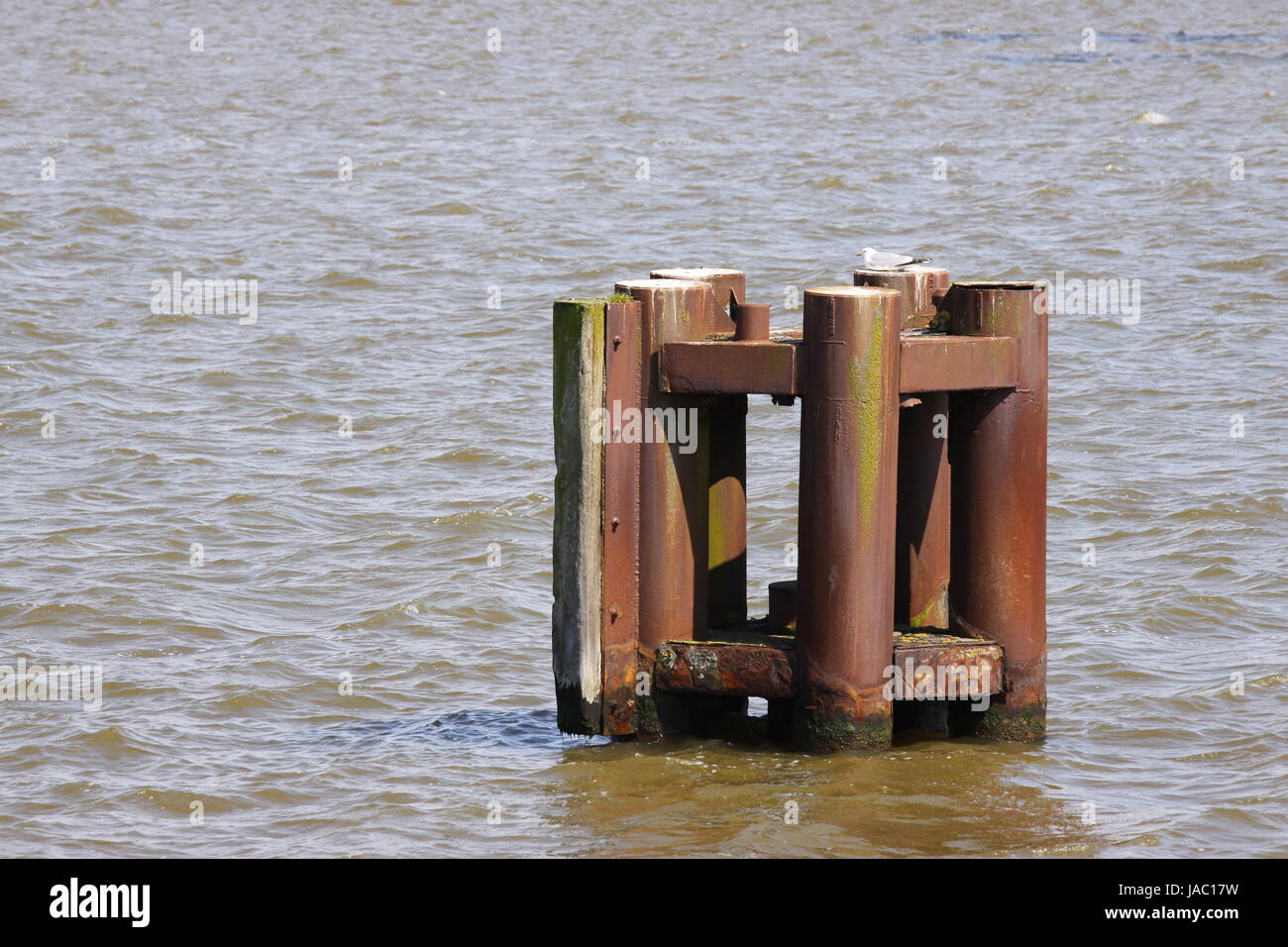 bollard in port Stock Photo - Alamy