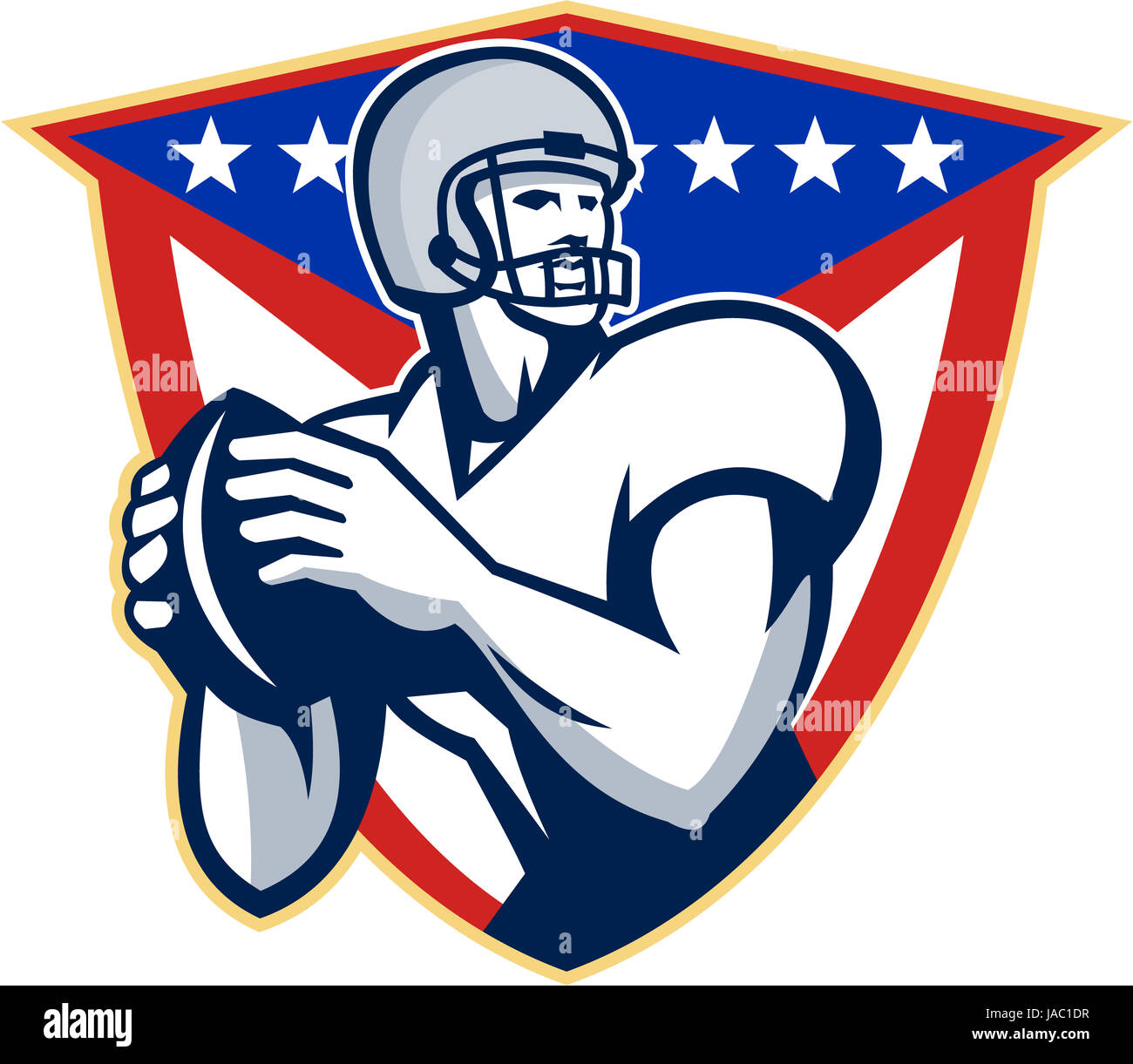 Illustration of an american football gridiron quarterback player ...