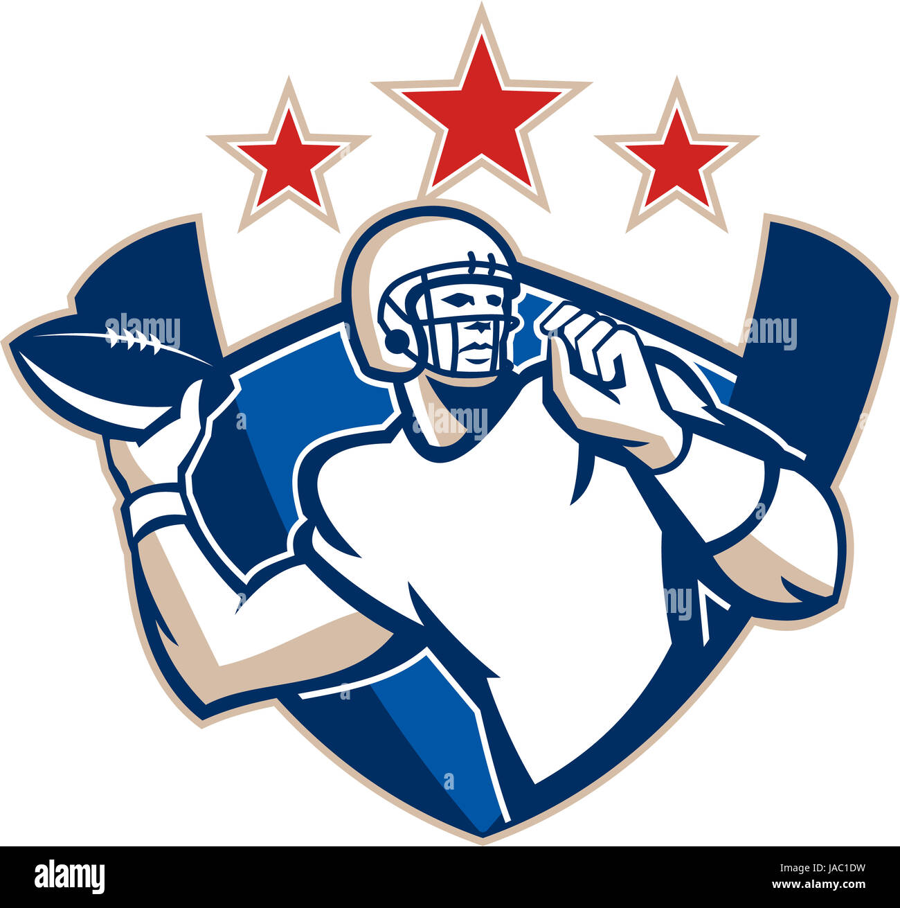 Illustration of an american football gridiron quarterback player ...