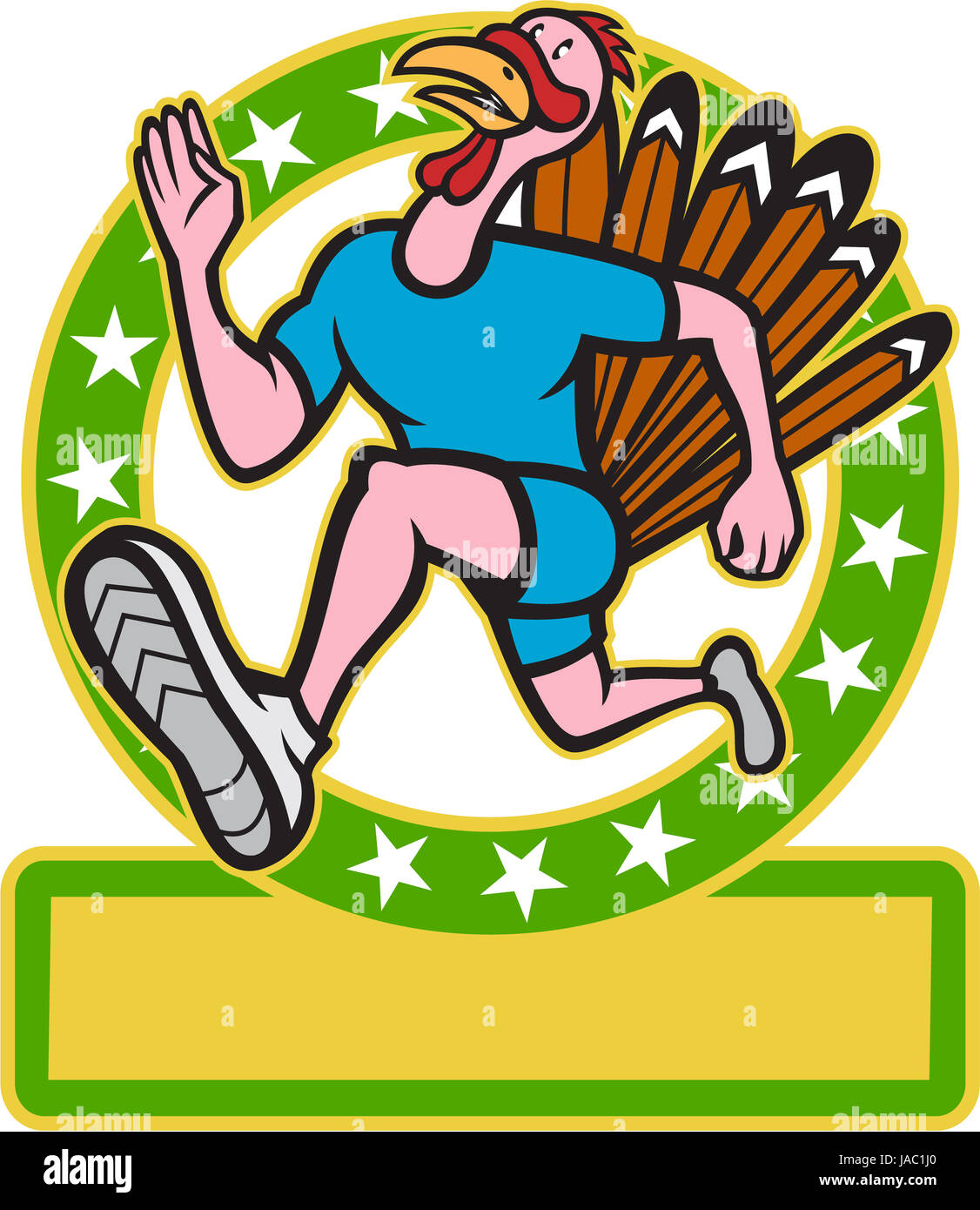 Illustration of a wild turkey run trot running runner viewed from side ...
