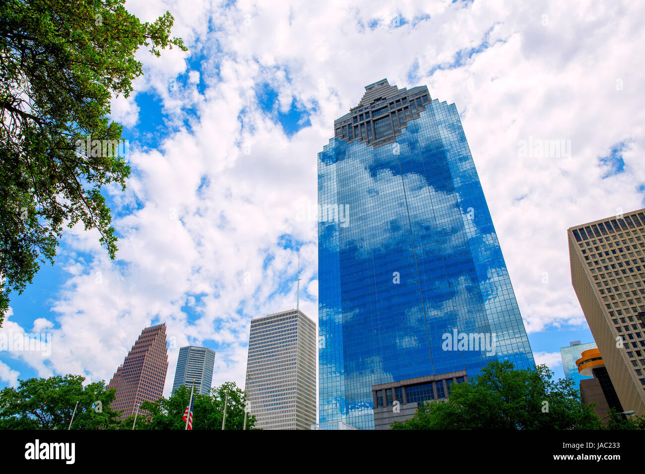 Houston Texas Skyline with modern skyscapers and blue sky view Stock ...