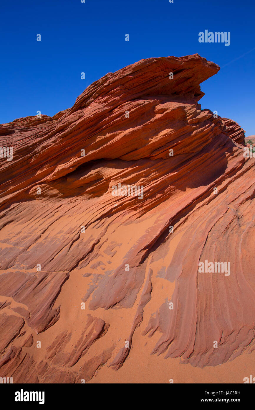 Arizona rocks on Page near Antelope Canyon under blue sky outdoor Stock ...