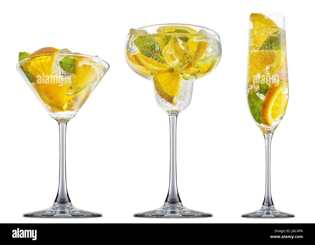 fresh fruit alcohol cocktail or mocktail in margaritta, martini ...