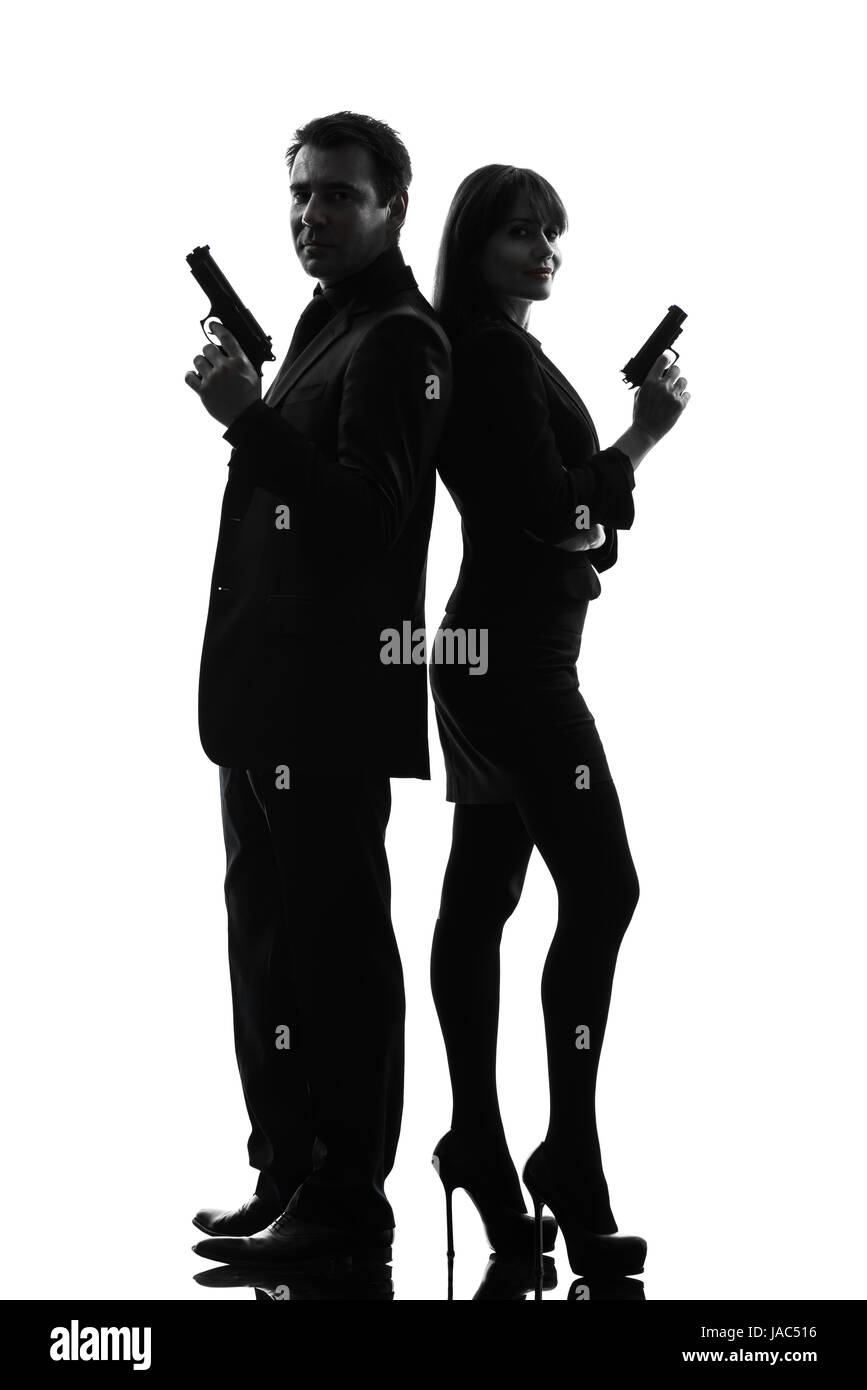 Secret service man and woman Cut Out Stock Images & Pictures - Alamy