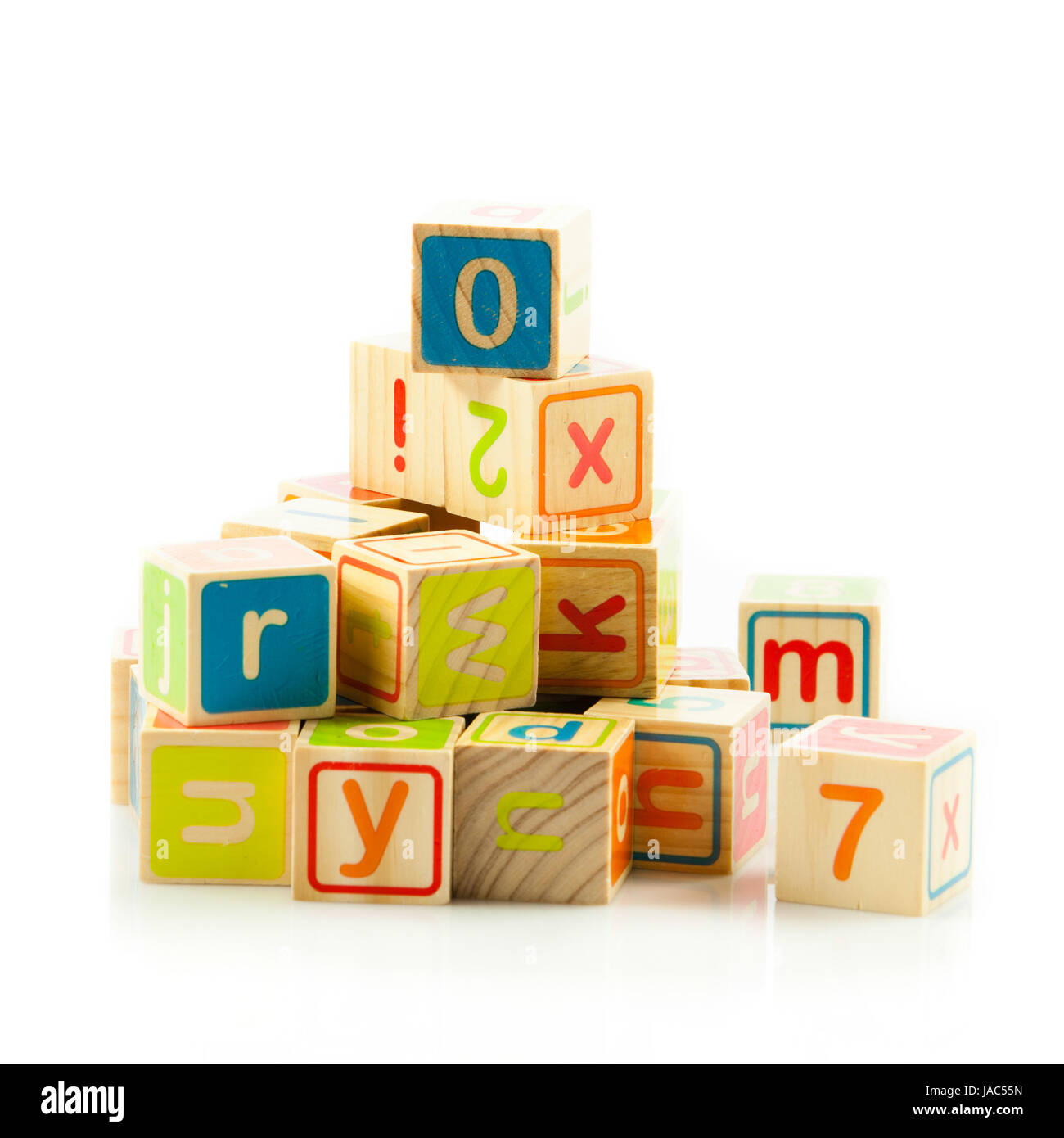 wooden toy cubes with letters. Wooden alphabet blocks Stock Photo - Alamy