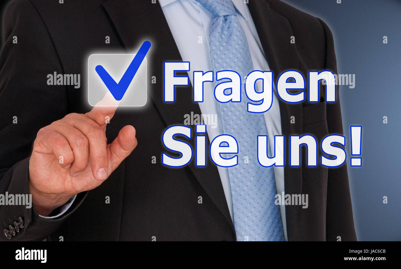 Fragen Sie uns ! Stock Photo - Alamy