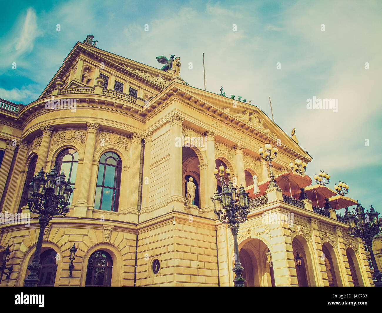 Vintage looking Alte Oper Old Opera House in Frankfurt am Main Germany ...
