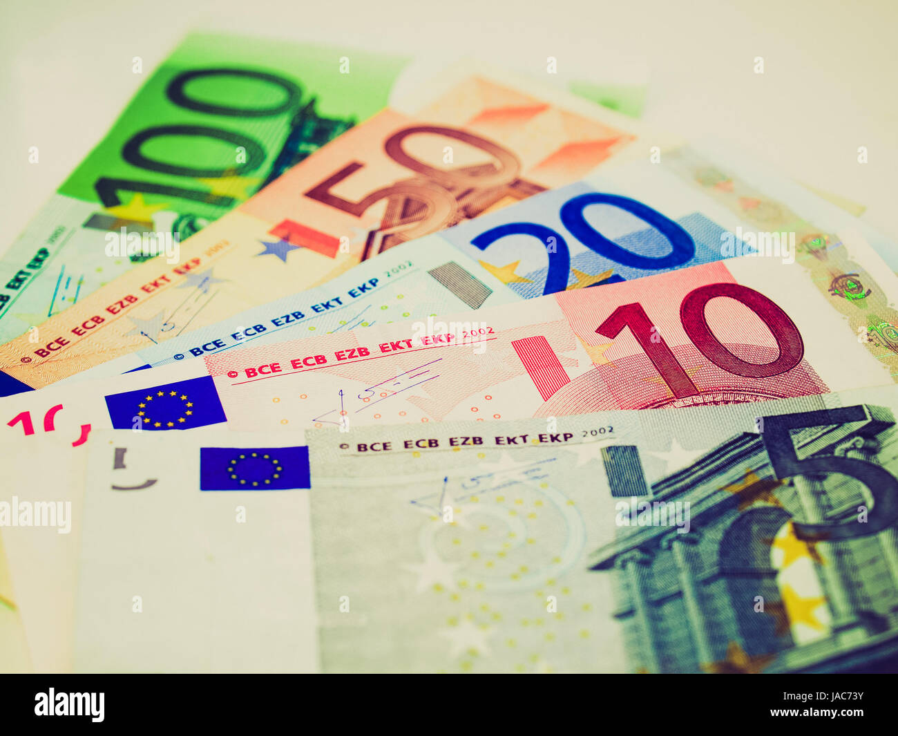 Vintage looking Euro banknote (currency of the European Union ...