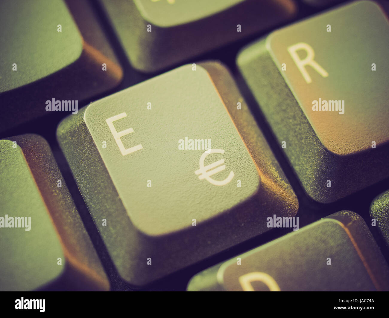 Vintage looking Detail of keys on a computer keyboard Stock Photo - Alamy