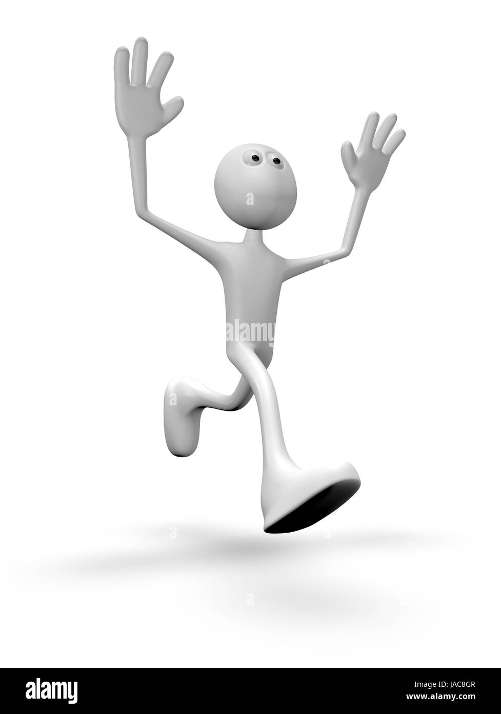 jubelnde cartoonfigur - 3d illustration Stock Photo - Alamy