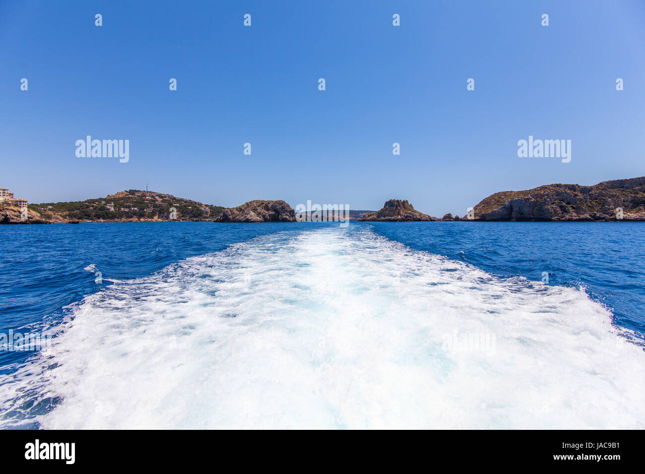 The waves from a high-speed boat. waterway. Sea Travel Stock Photo - Alamy