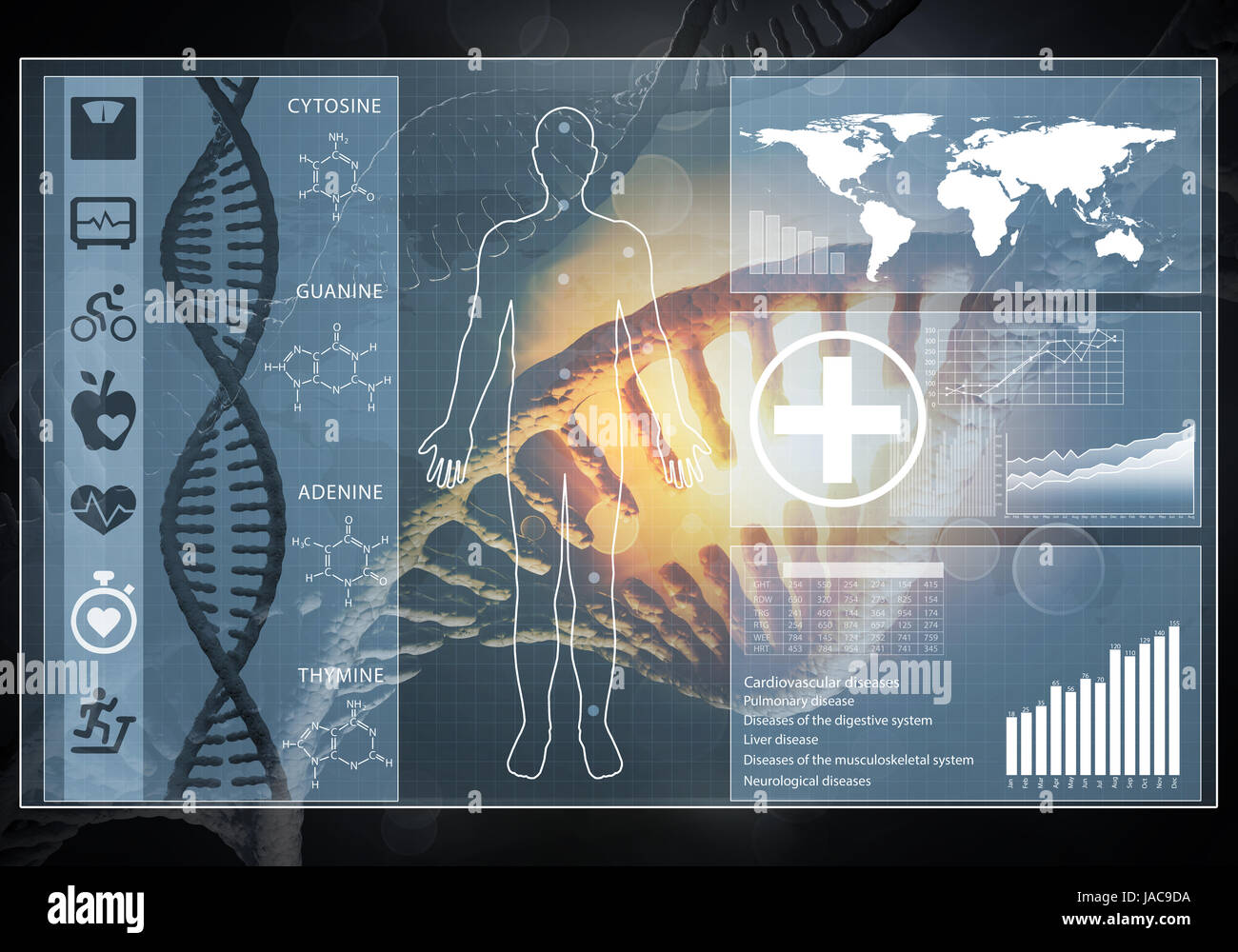 Medicine user interface Stock Photo - Alamy