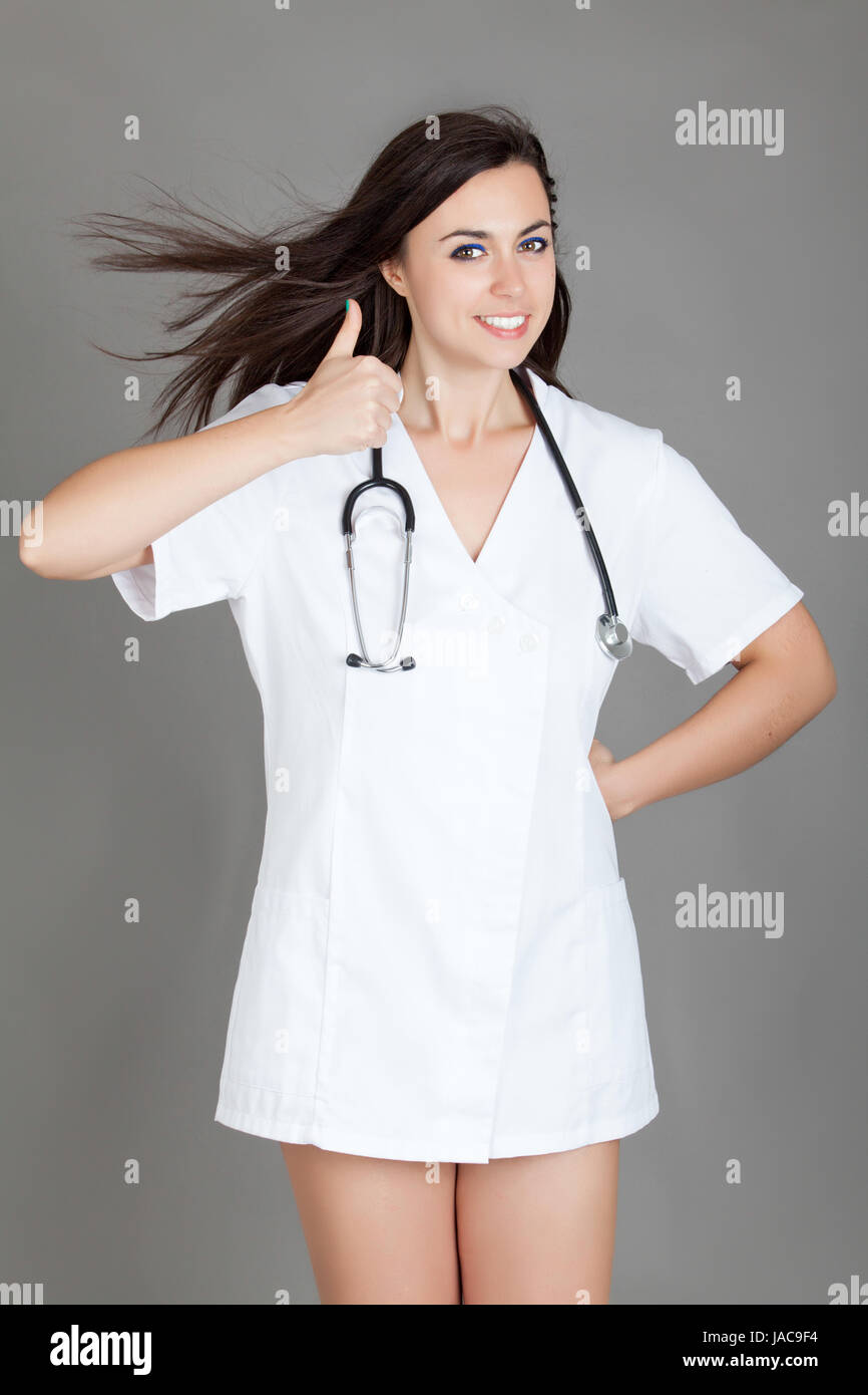 Portrait of a friendly female doctor. happy young smiling female doctor ...
