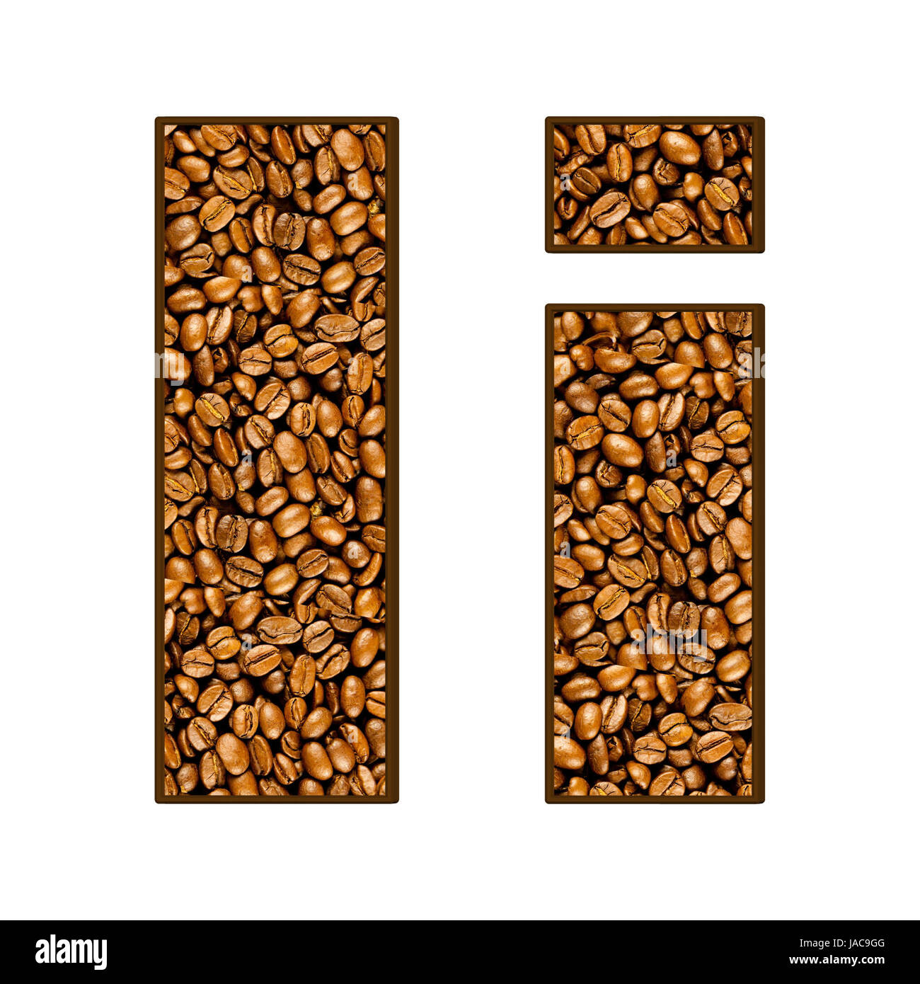 coffee letter on white. One letter of coffee alphabet. Letter I Stock ...