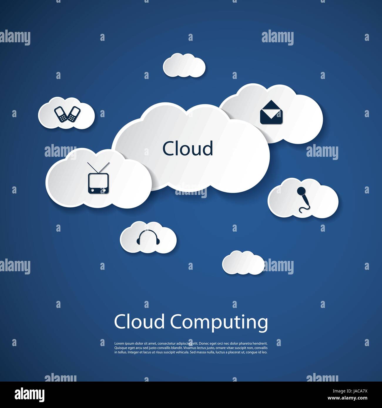 Blue Cloud Computing Concept Design in Editable Vector Format Stock Vector Image & Art - Alamy