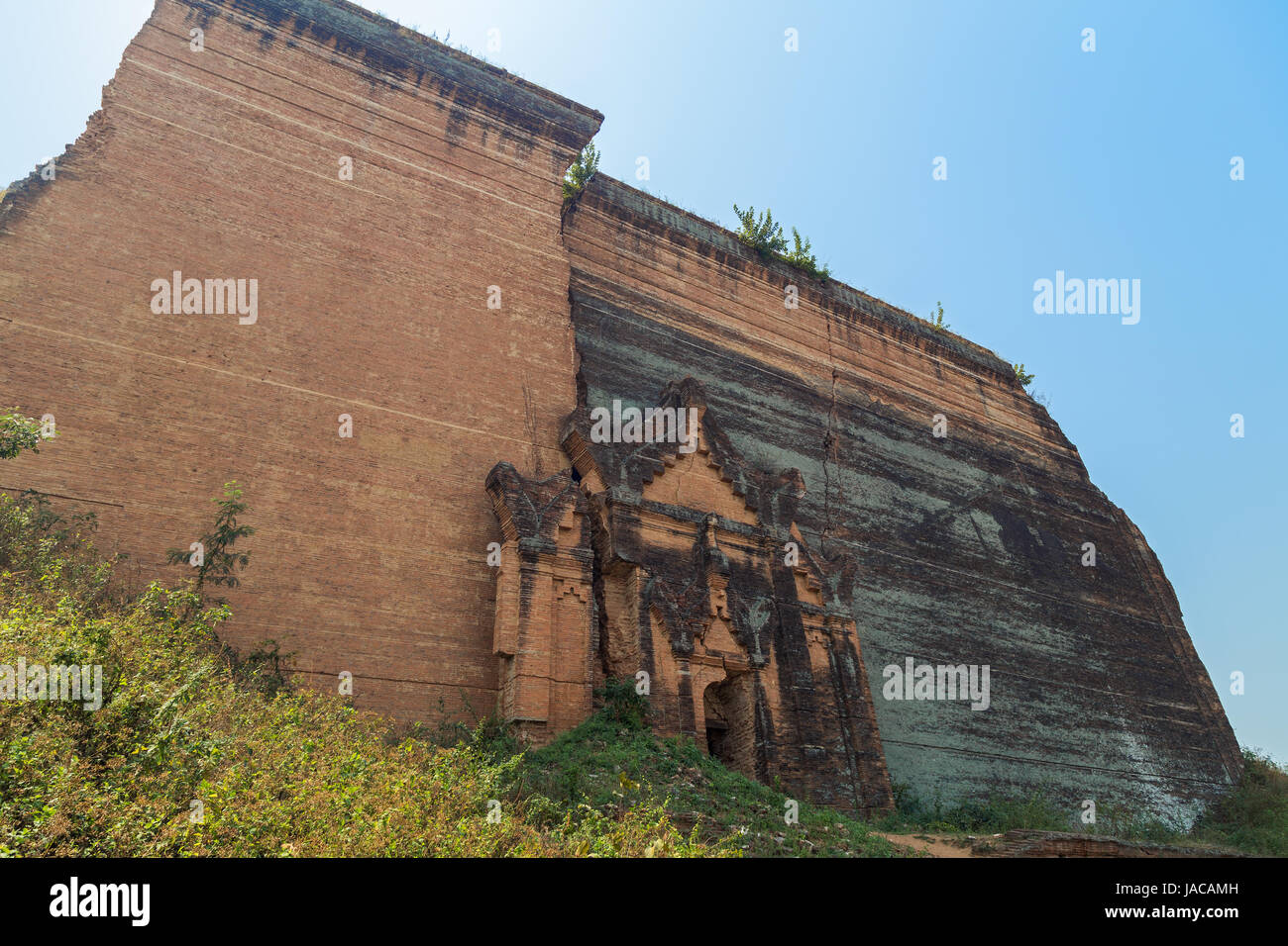Northern side of the uncompleted Mingun Pahtodawgyi monument stupa in ...