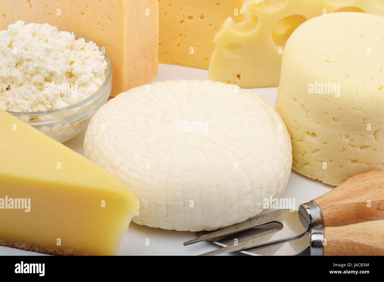 Clos up of various types of cheese Stock Photo - Alamy